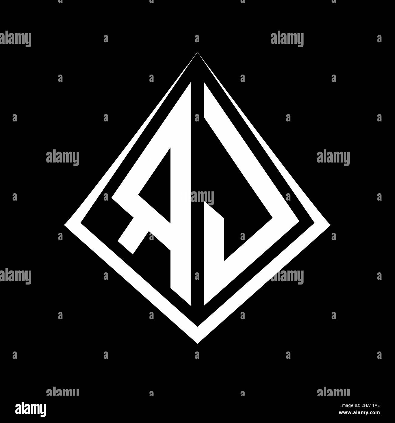 RJ logo letters monogram with prisma shape design template vector icon ...