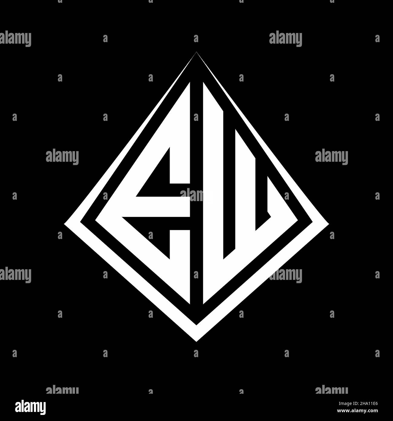 EW logo letters monogram with prisma shape design template vector icon ...