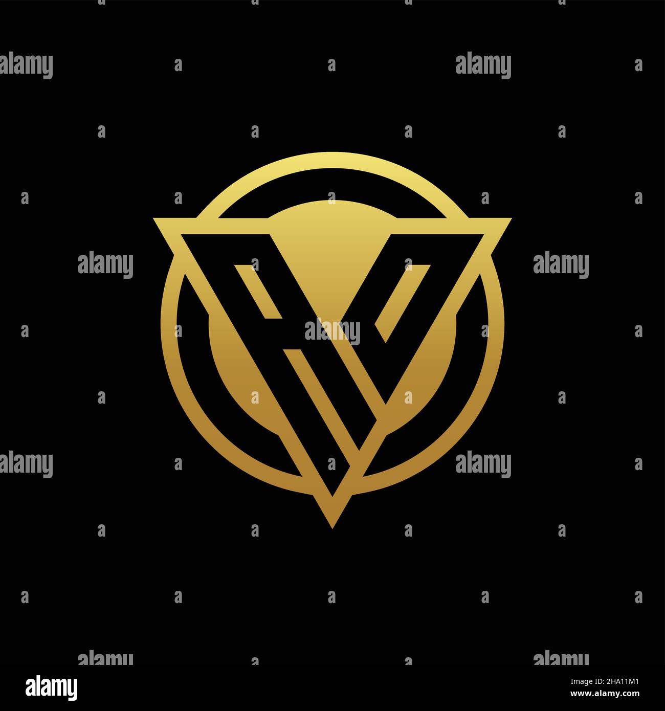 AO logo monogram with triangle shape and circle rounded style isolated ...