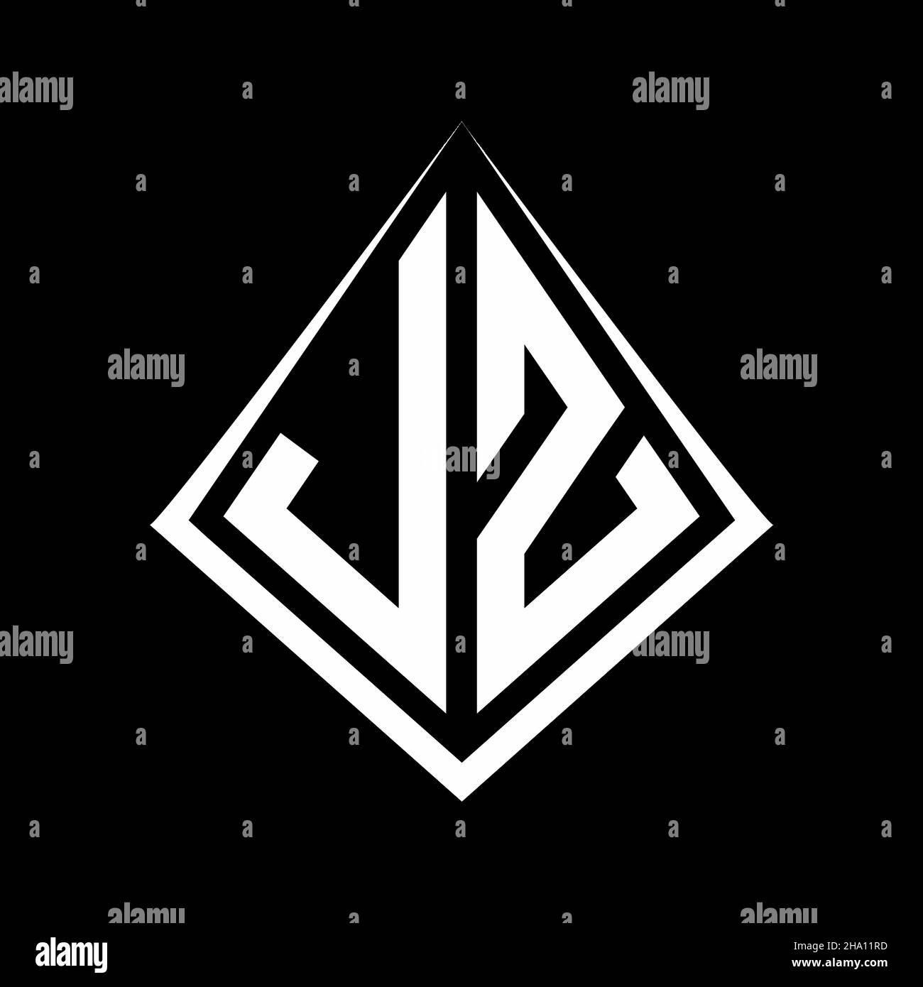 JZ logo letters monogram with prisma shape design template vector icon ...