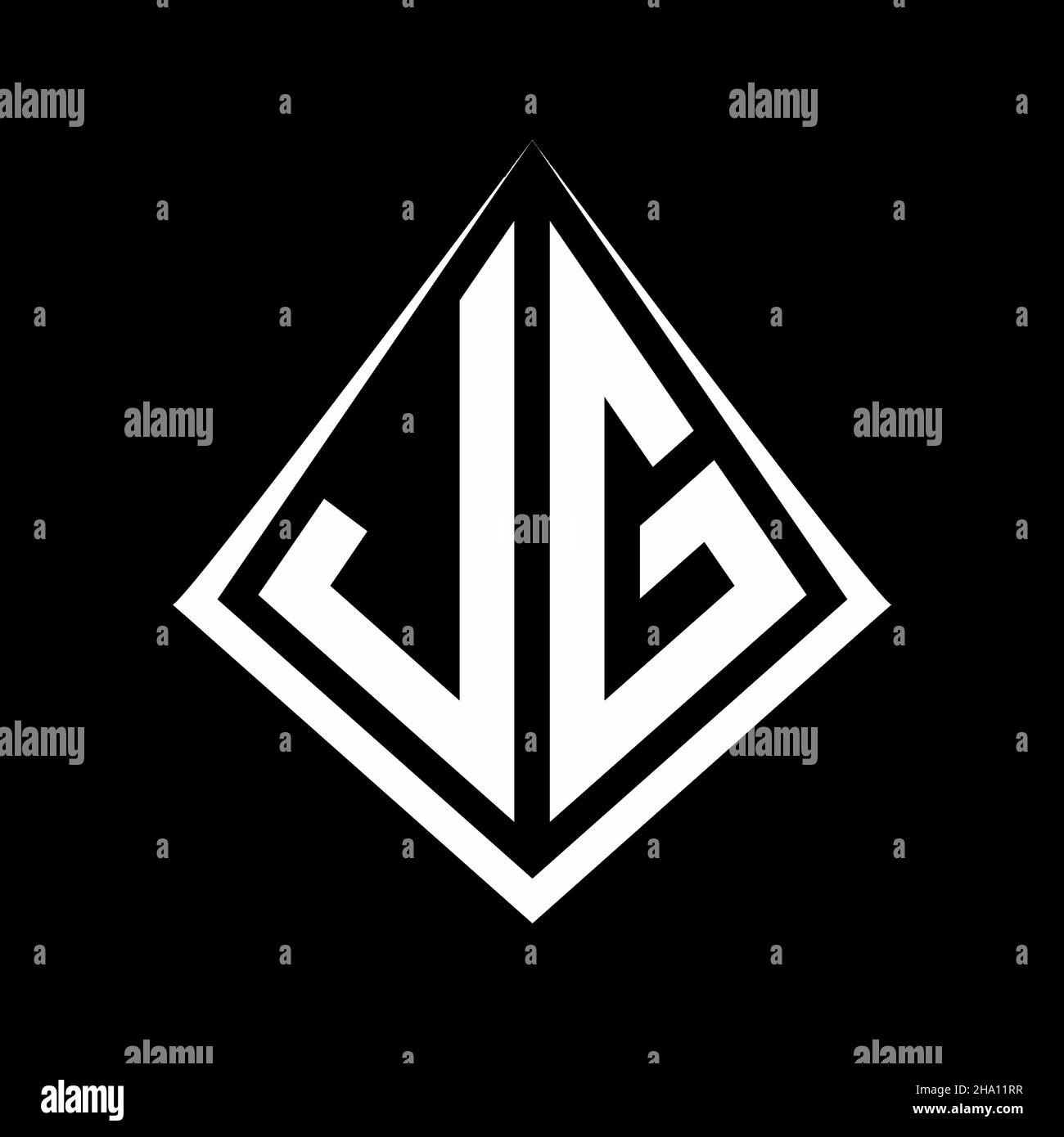 JG logo letters monogram with prisma shape design template vector icon ...