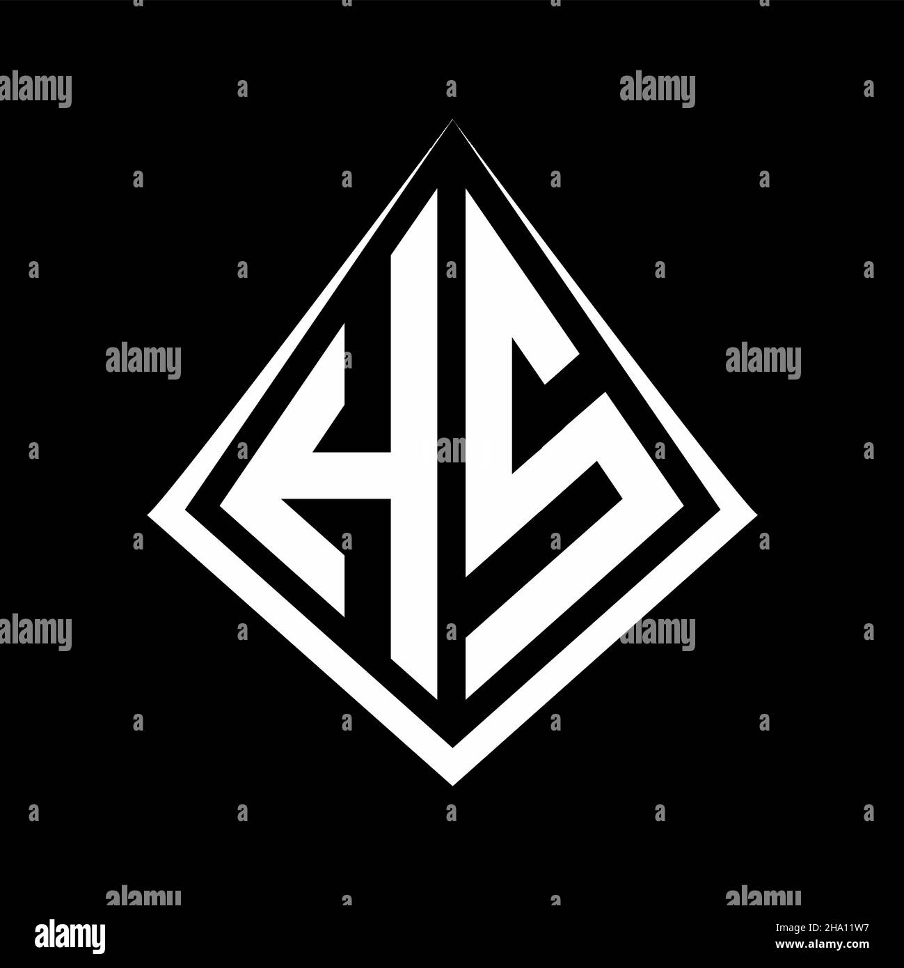 HS logo letters monogram with prisma shape design template vector icon ...