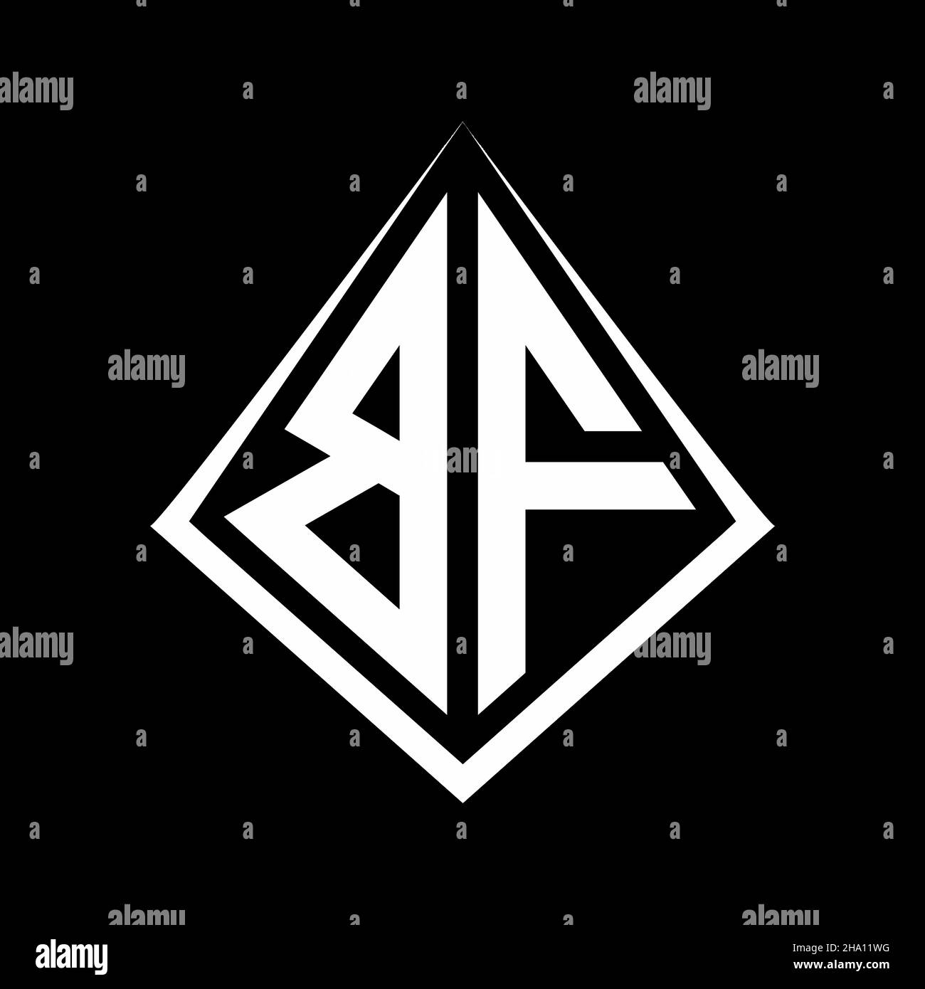 BF logo letters monogram with prisma shape design template vector icon ...