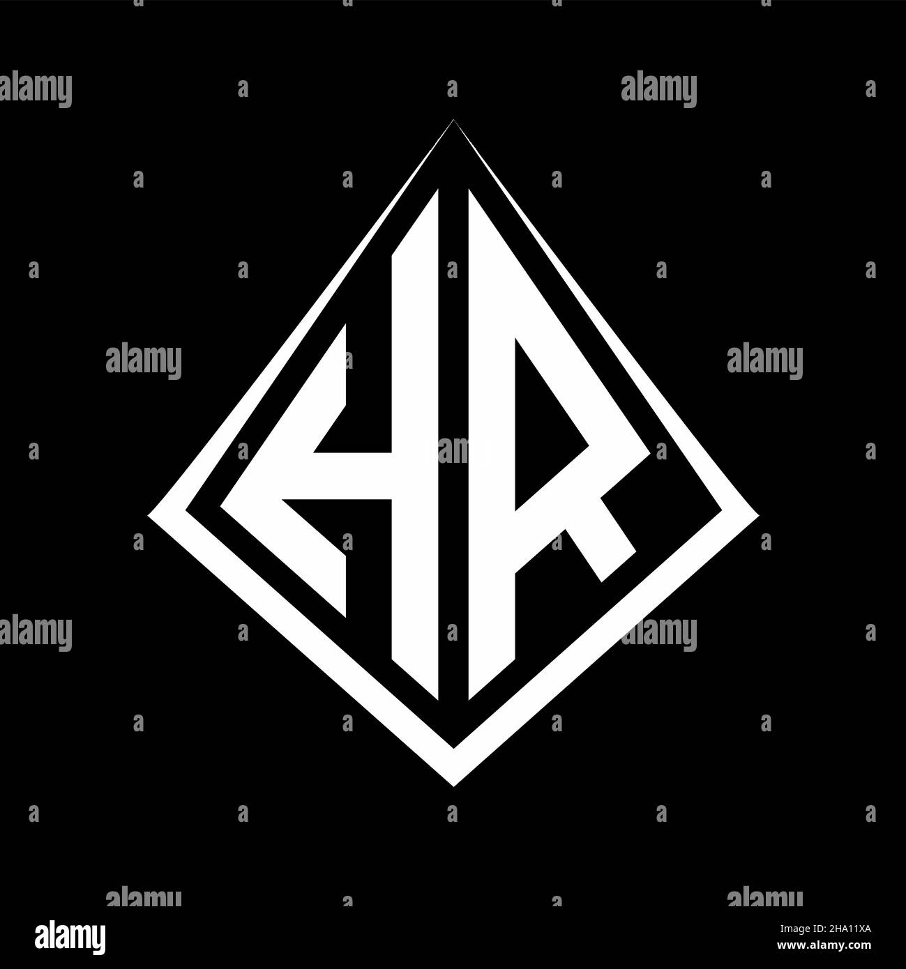 HR logo letters monogram with prisma shape design template vector icon ...