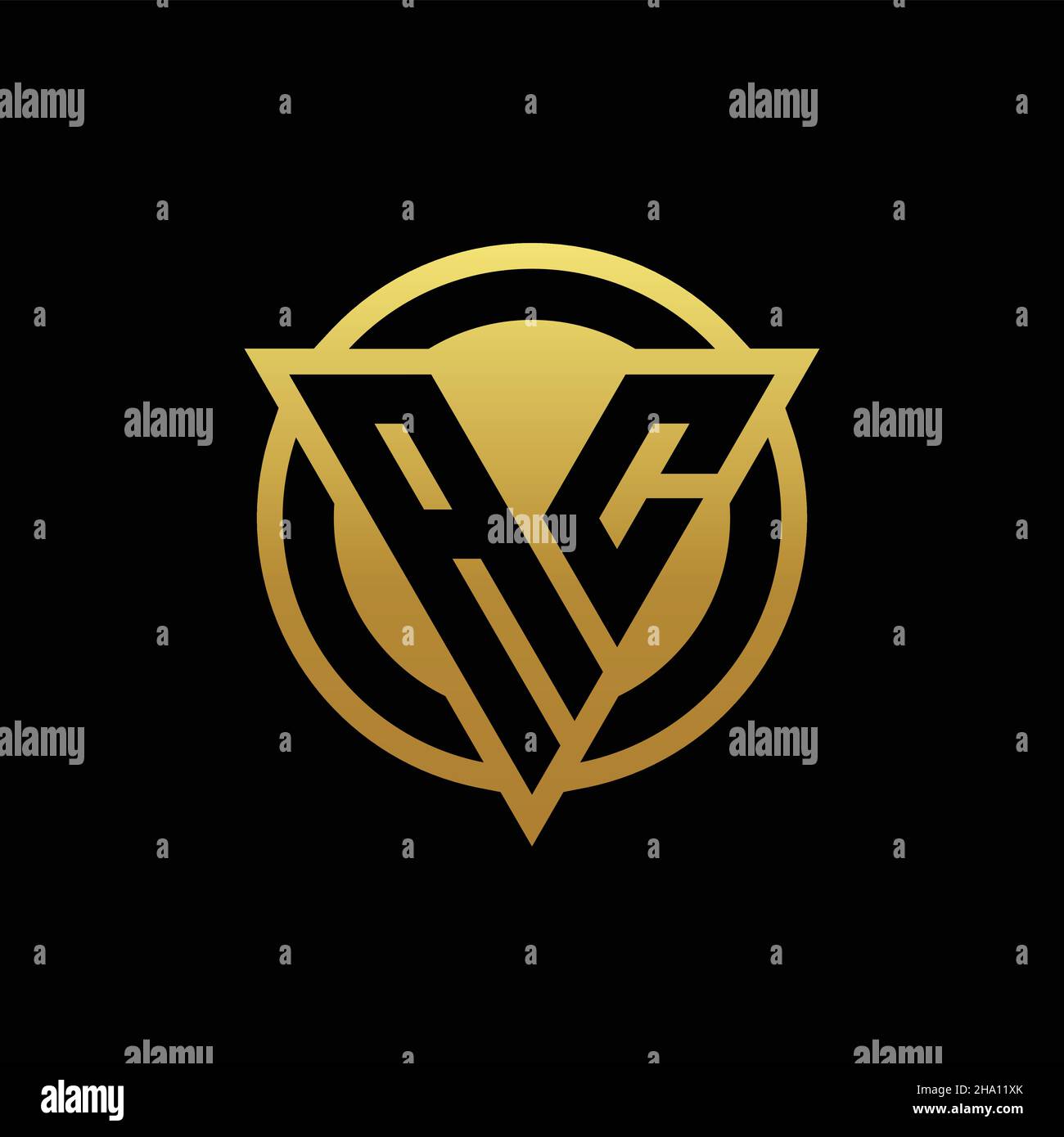 AC logo monogram with triangle shape and circle rounded style isolated ...