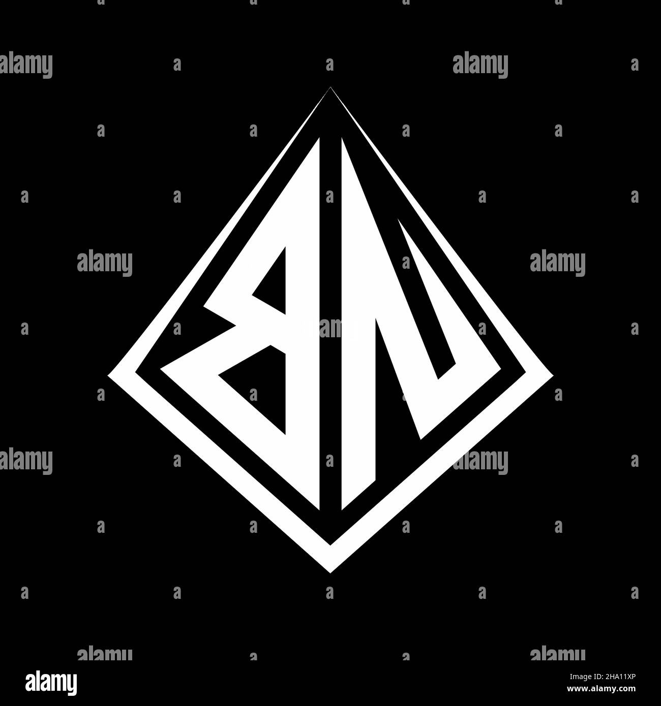 BN logo letters monogram with prisma shape design template vector icon ...