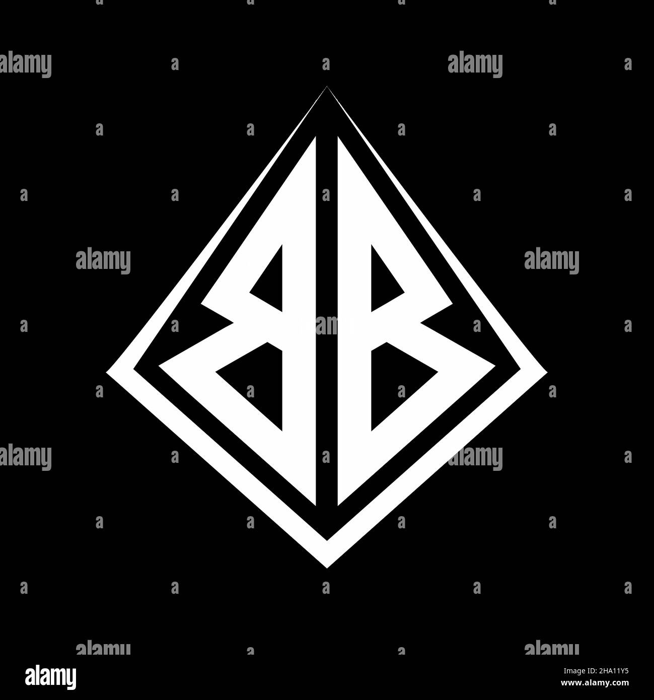 BB logo letters monogram with prisma shape design template vector icon ...