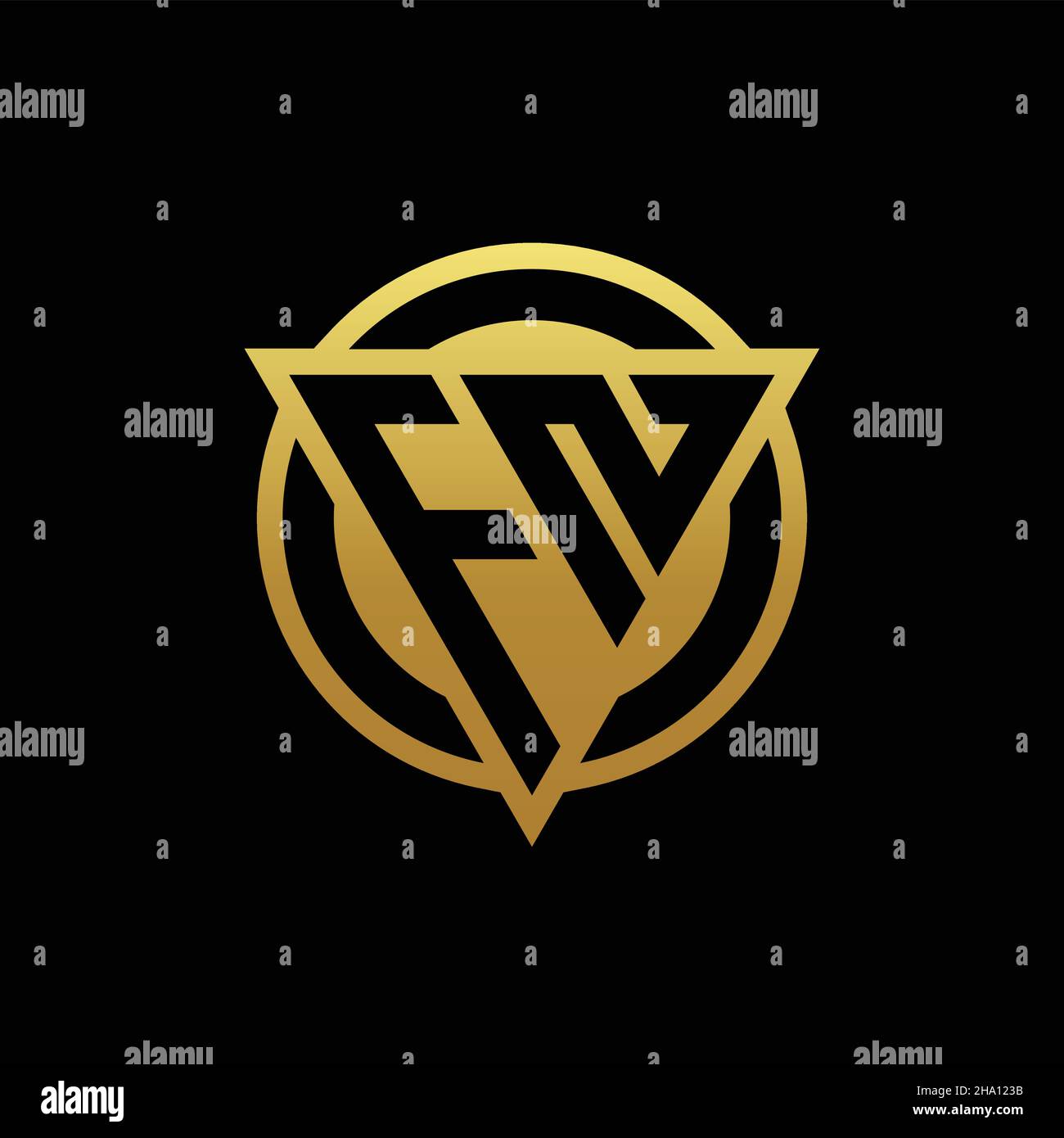 FN logo monogram with triangle shape and circle rounded style isolated ...