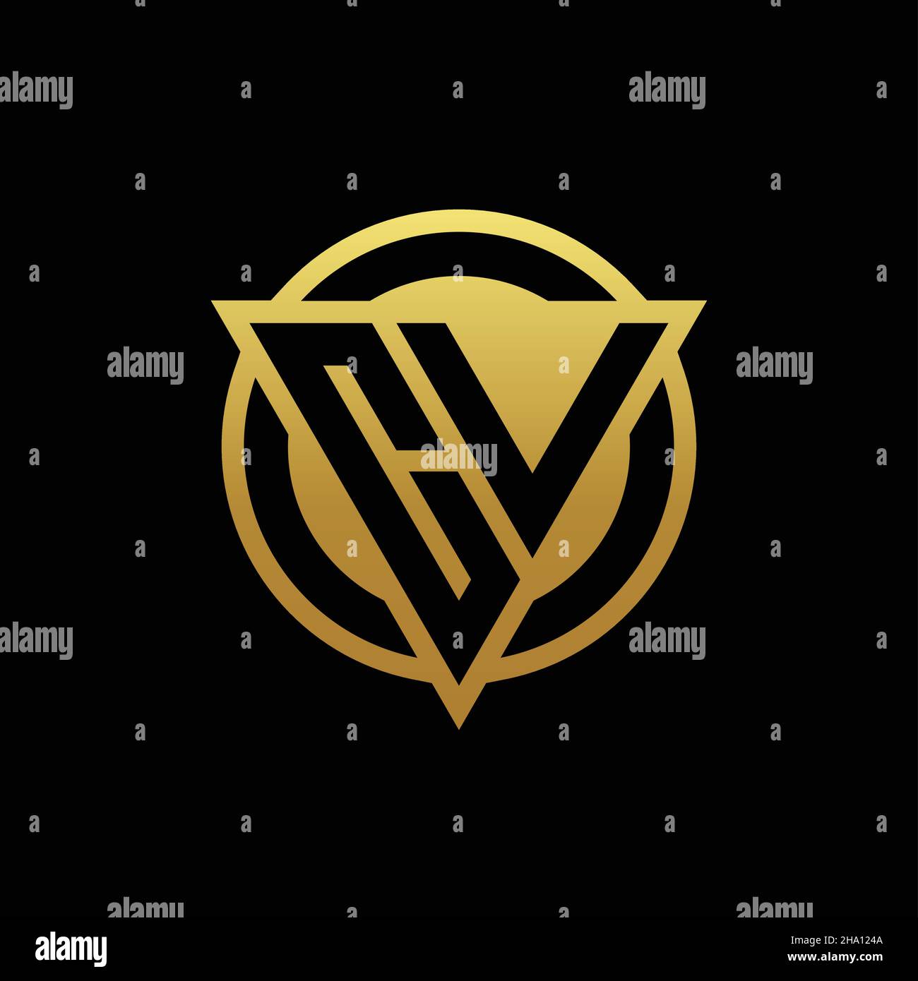 CV logo monogram with triangle shape and circle rounded style isolated ...