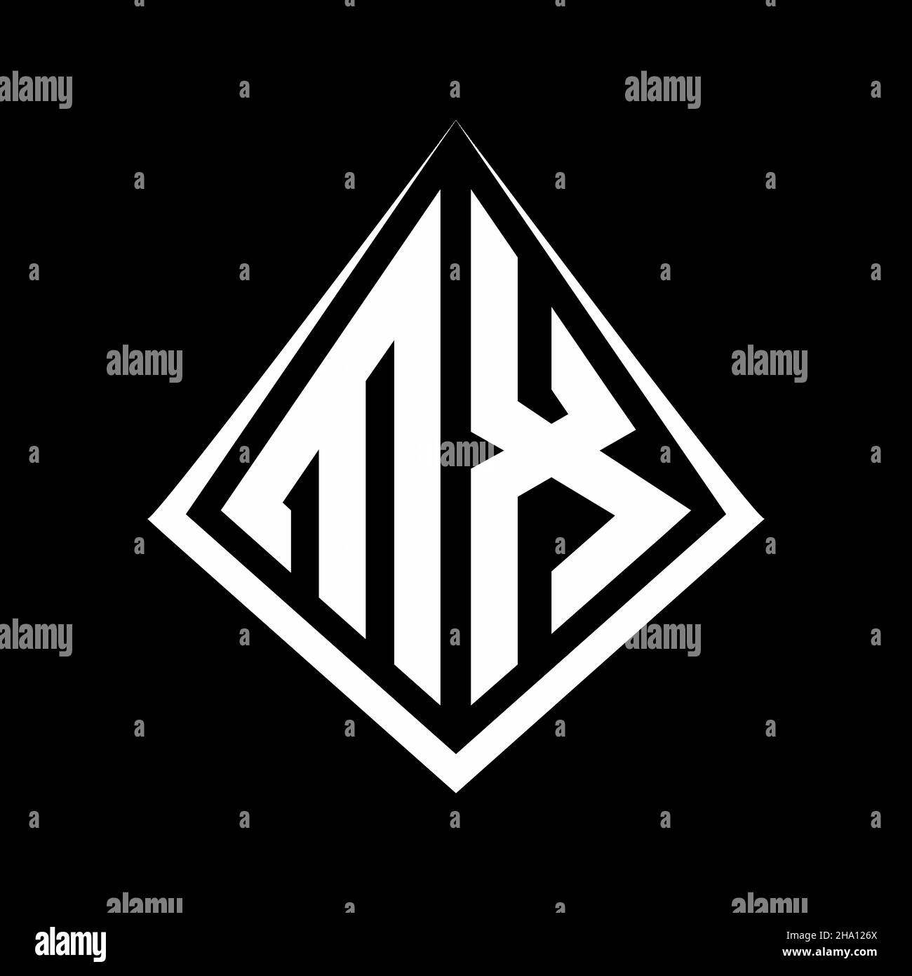 MX logo letters monogram with prisma shape design template vector icon ...