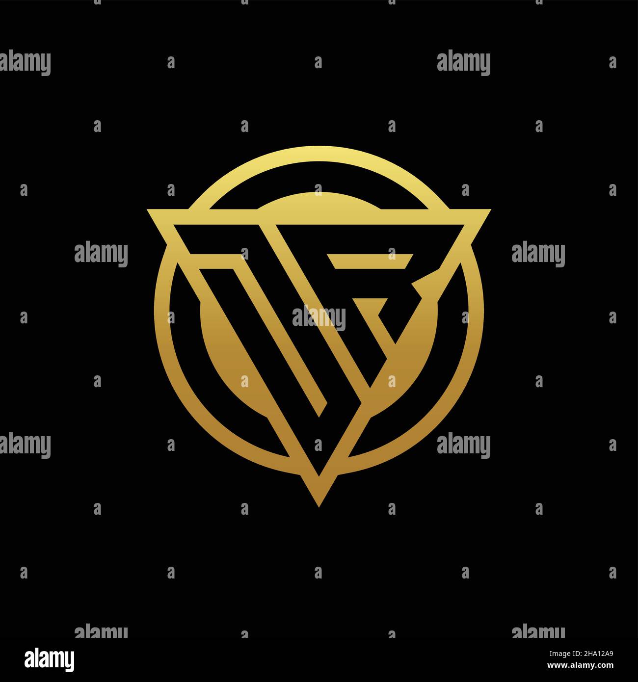 DR logo monogram with triangle shape and circle rounded style isolated ...