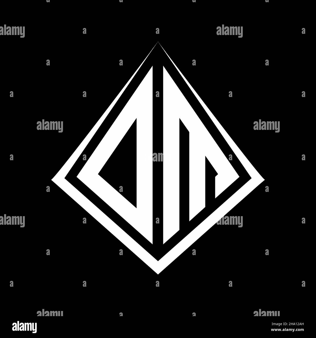 OM logo letters monogram with prisma shape design template vector icon ...