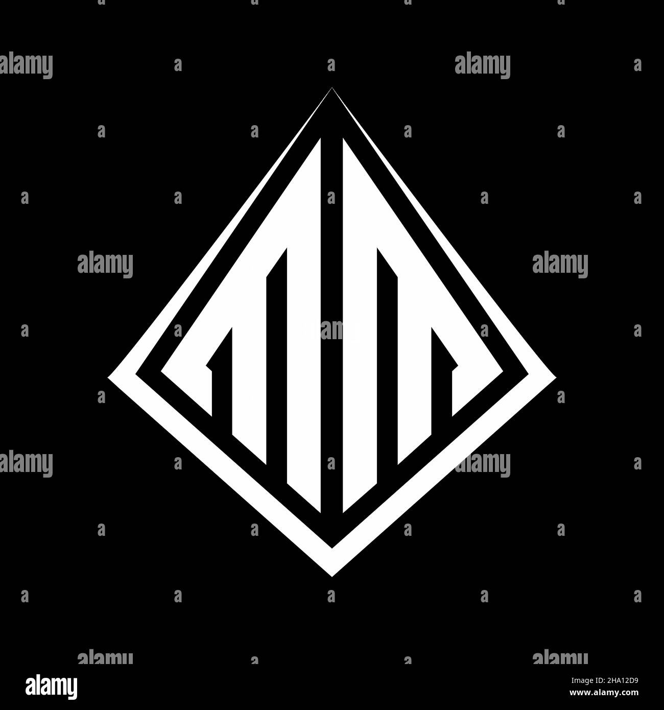 MM logo letters monogram with prisma shape design template vector icon ...