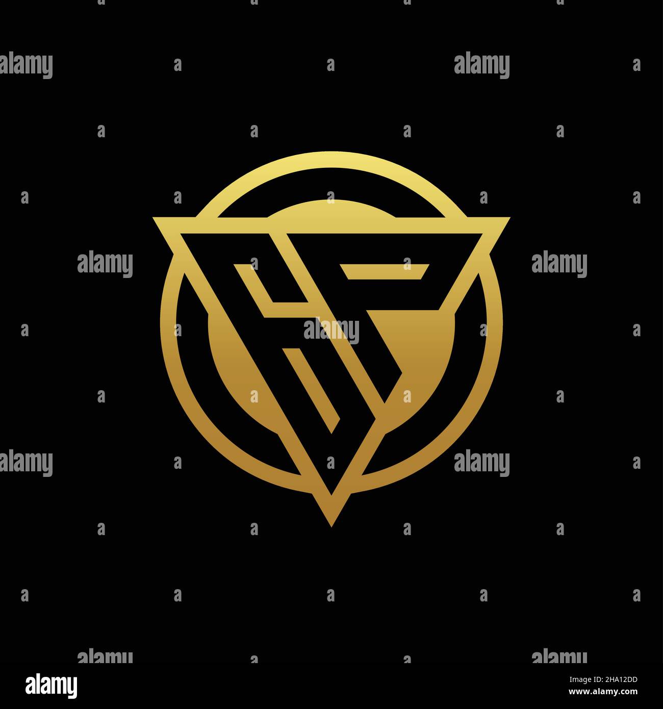 GP logo monogram with triangle shape and circle rounded style isolated ...