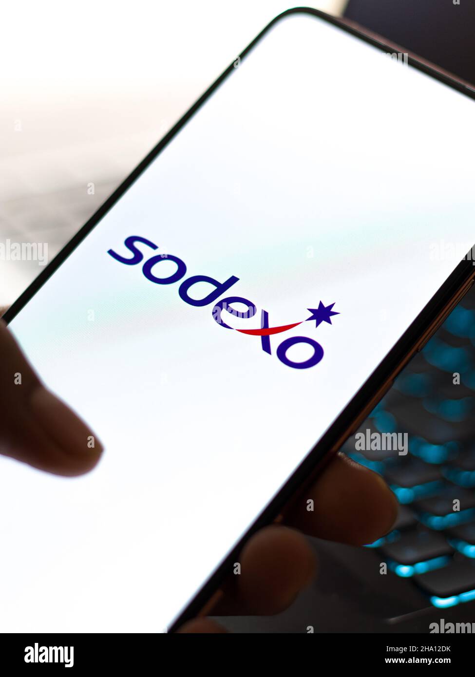 West Bangal, India - December 05, 2021 : Sodexo logo on phone screen ...