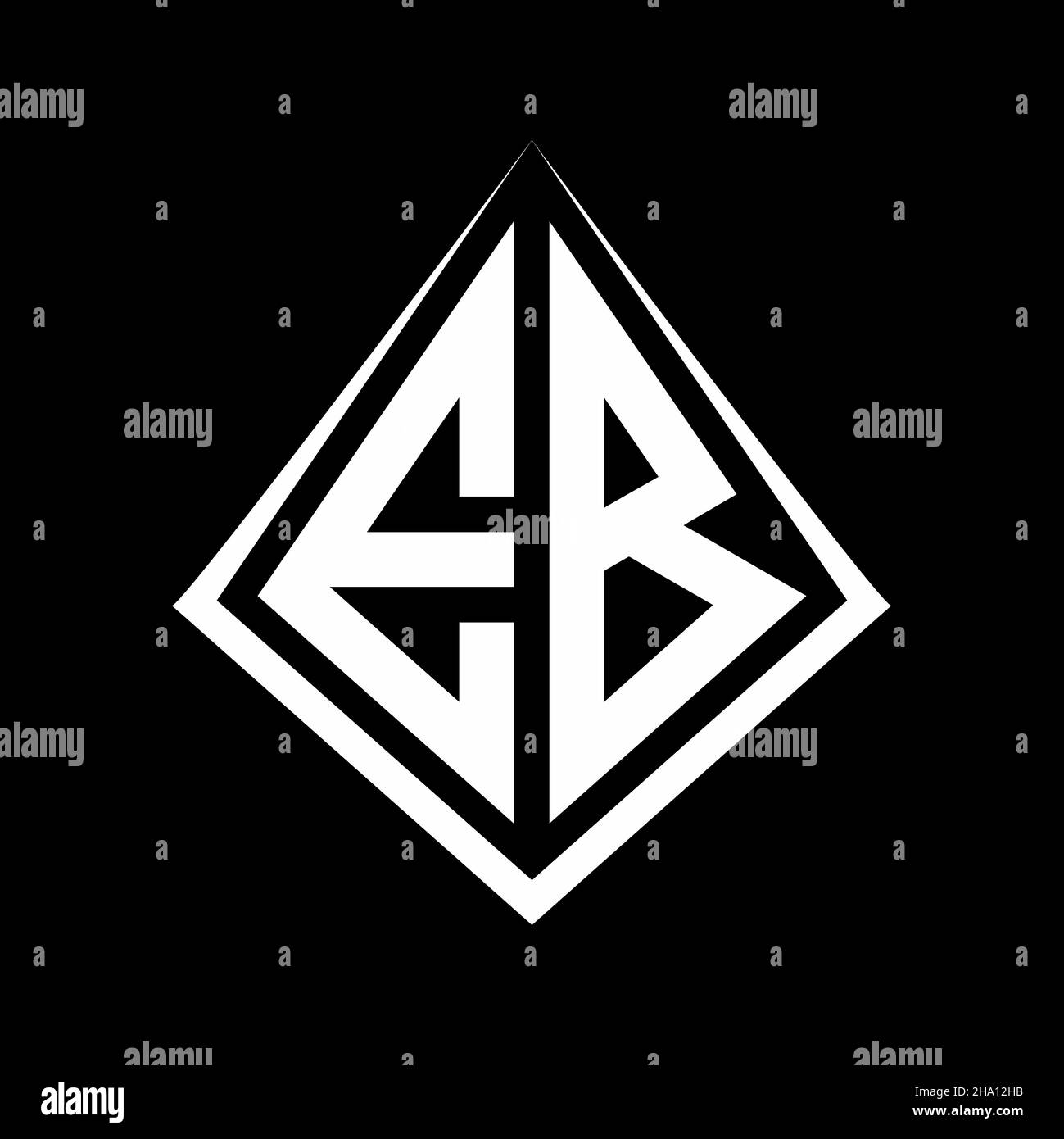 EB logo letters monogram with prisma shape design template vector icon ...