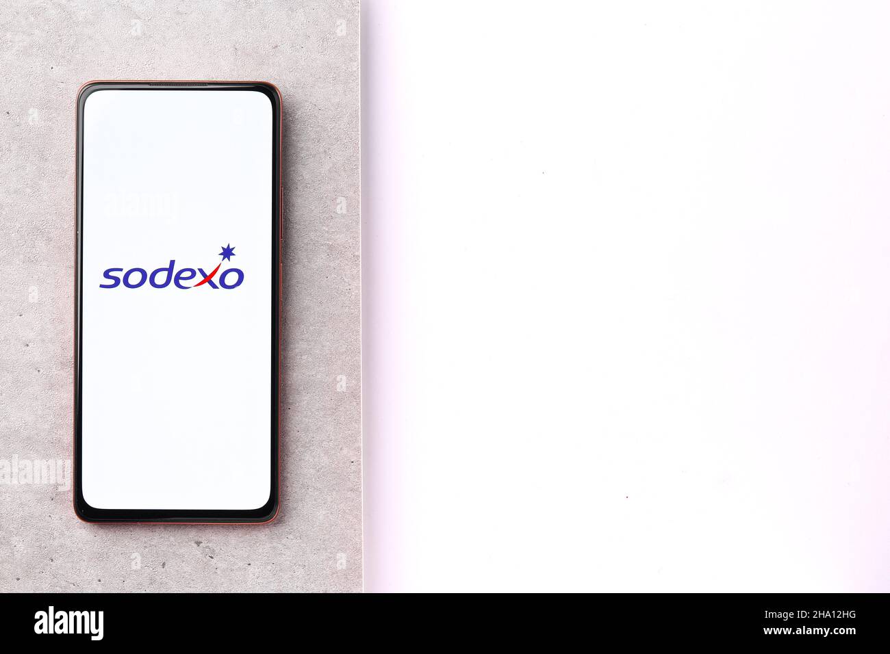 West Bangal, India - December 05, 2021 : Sodexo logo on phone screen ...
