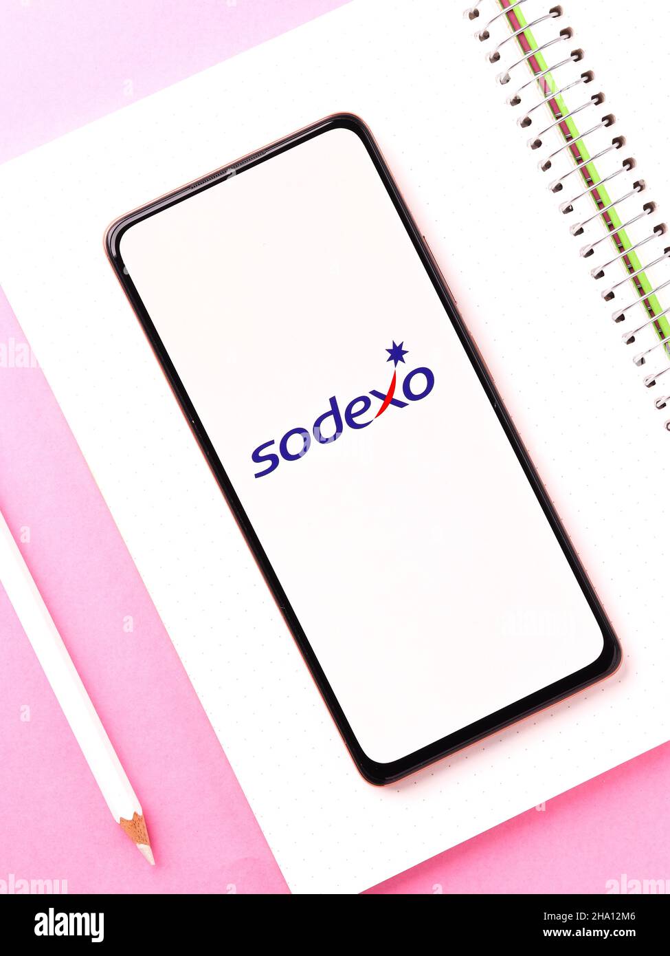 West Bangal, India - December 05, 2021 : Sodexo logo on phone screen ...