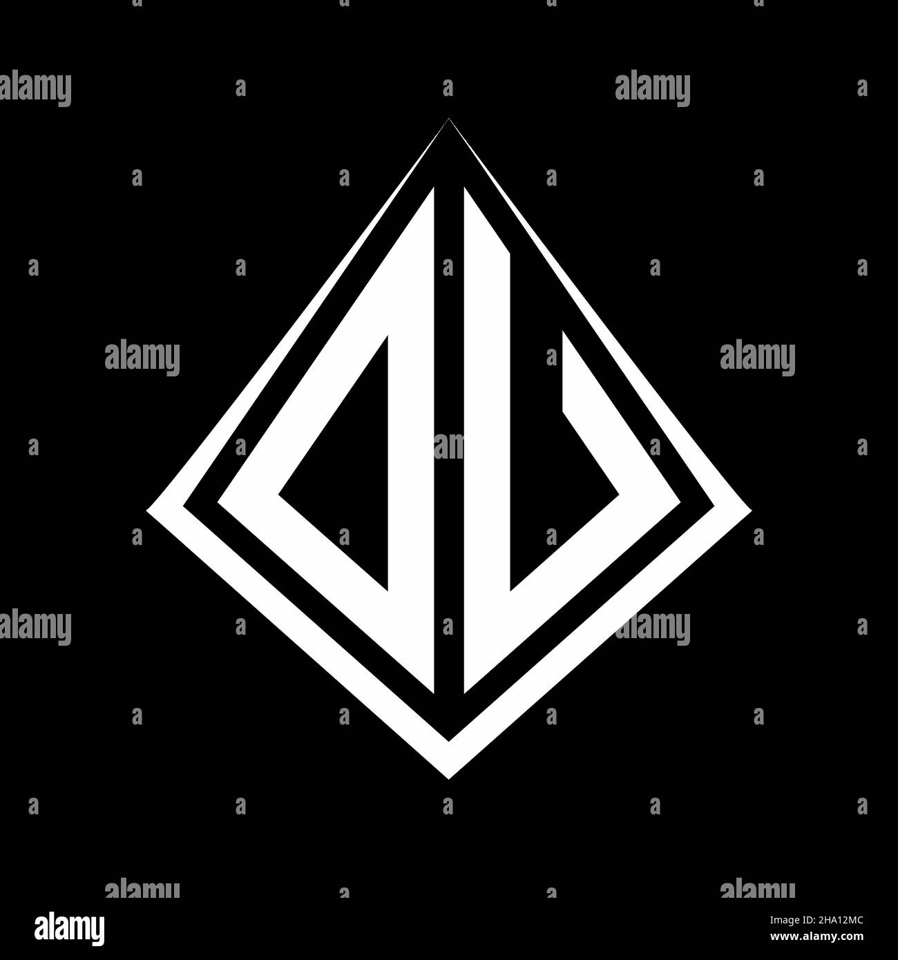 OU logo letters monogram with prisma shape design template vector icon ...