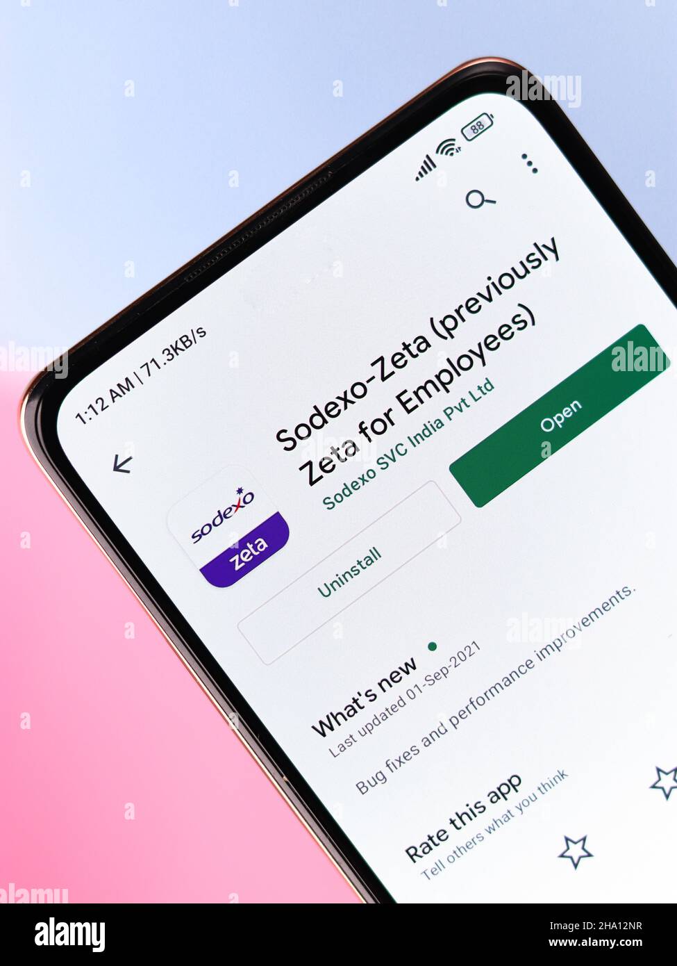 West Bangal, India - December 05, 2021 : Sodexo logo on phone screen ...