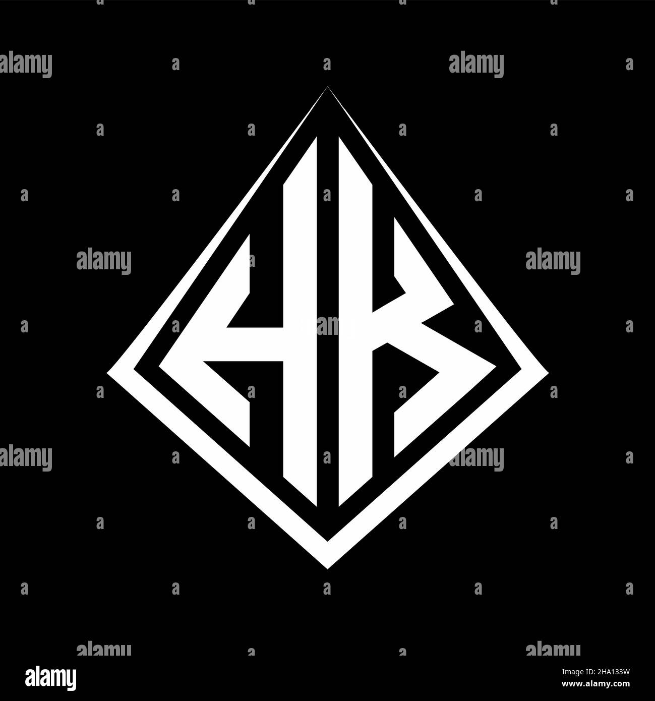 HK logo letters monogram with prisma shape design template vector icon ...