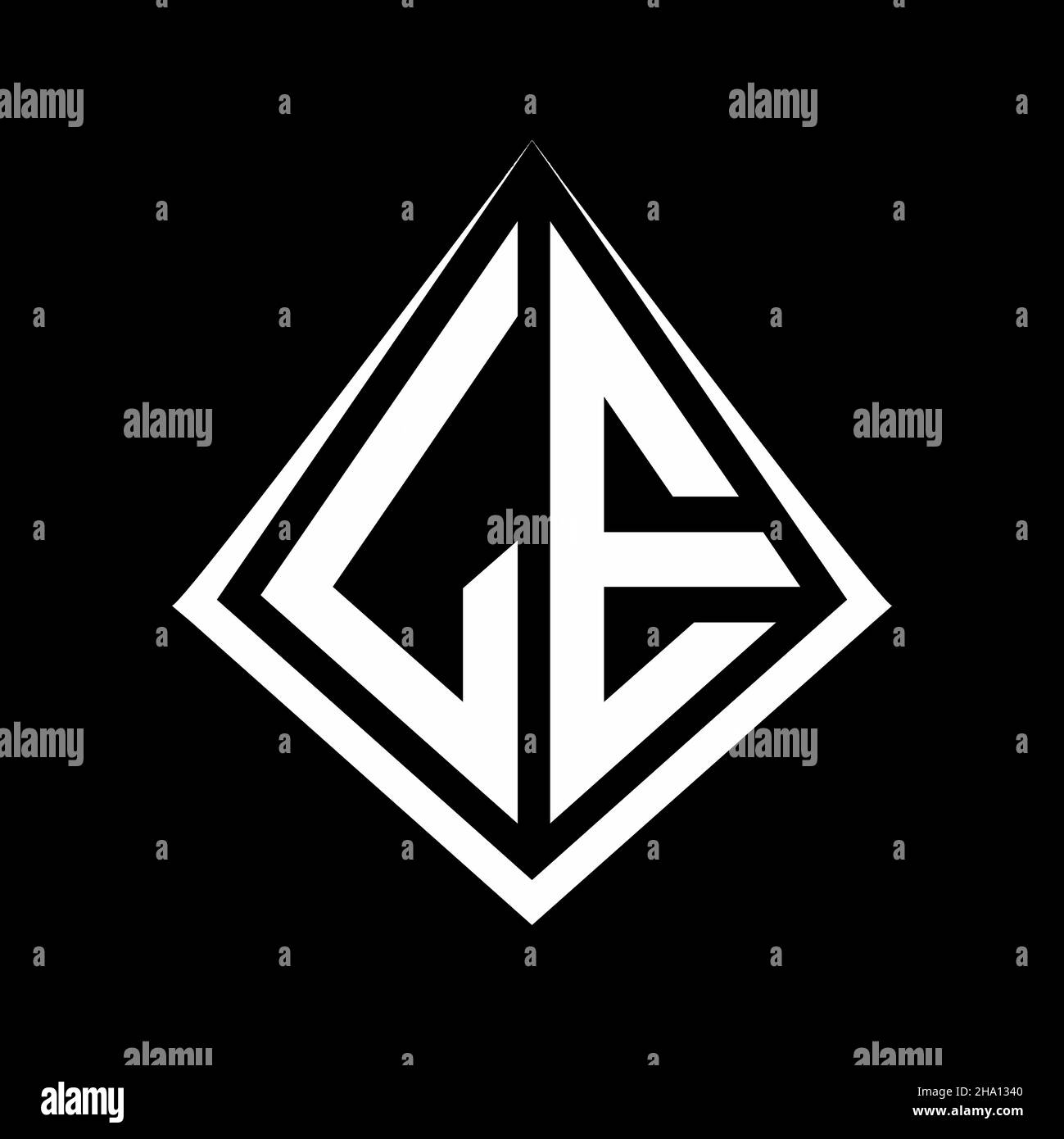 LE logo letters monogram with prisma shape design template vector icon ...