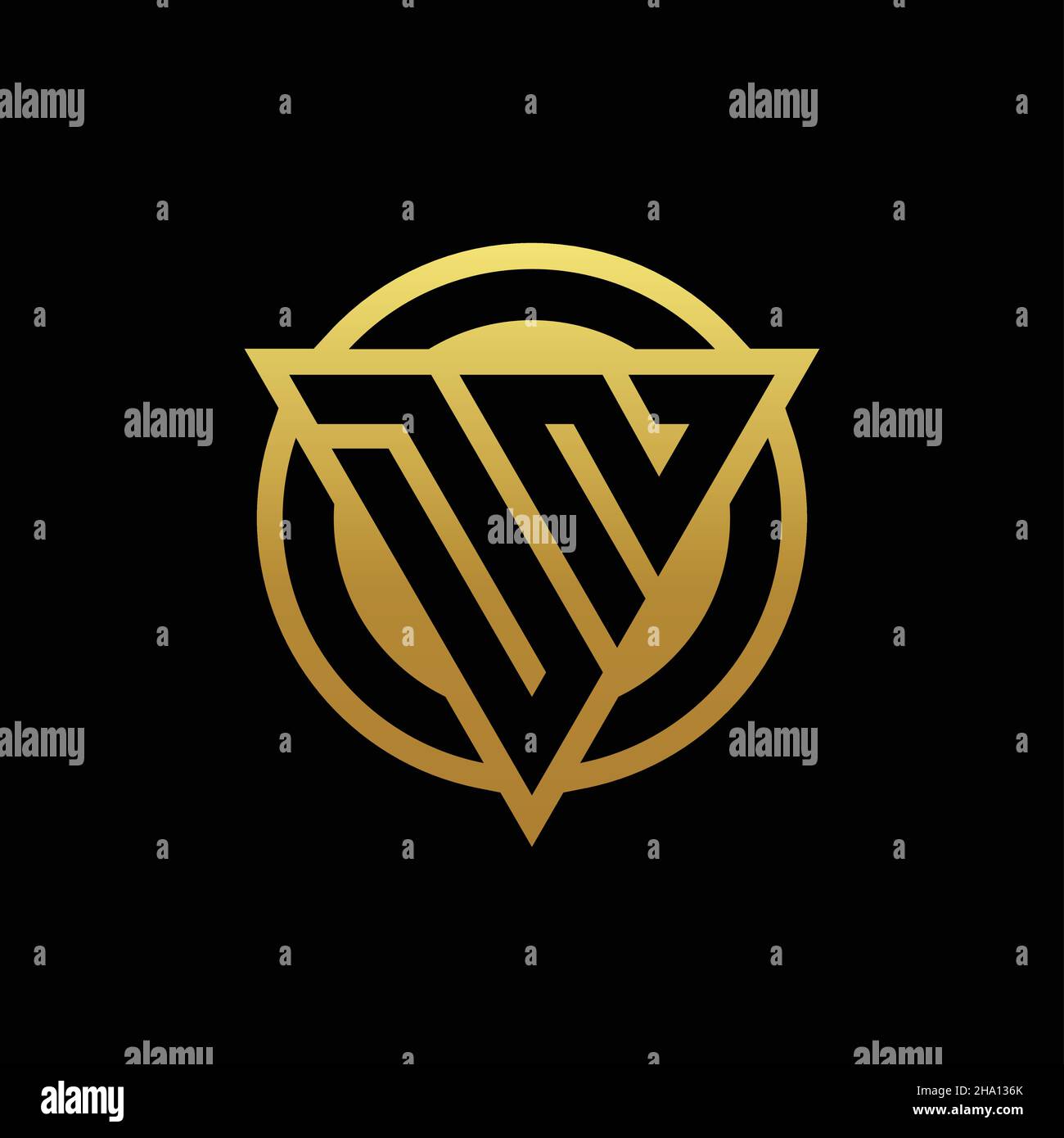 DN logo monogram with triangle shape and circle rounded style isolated ...