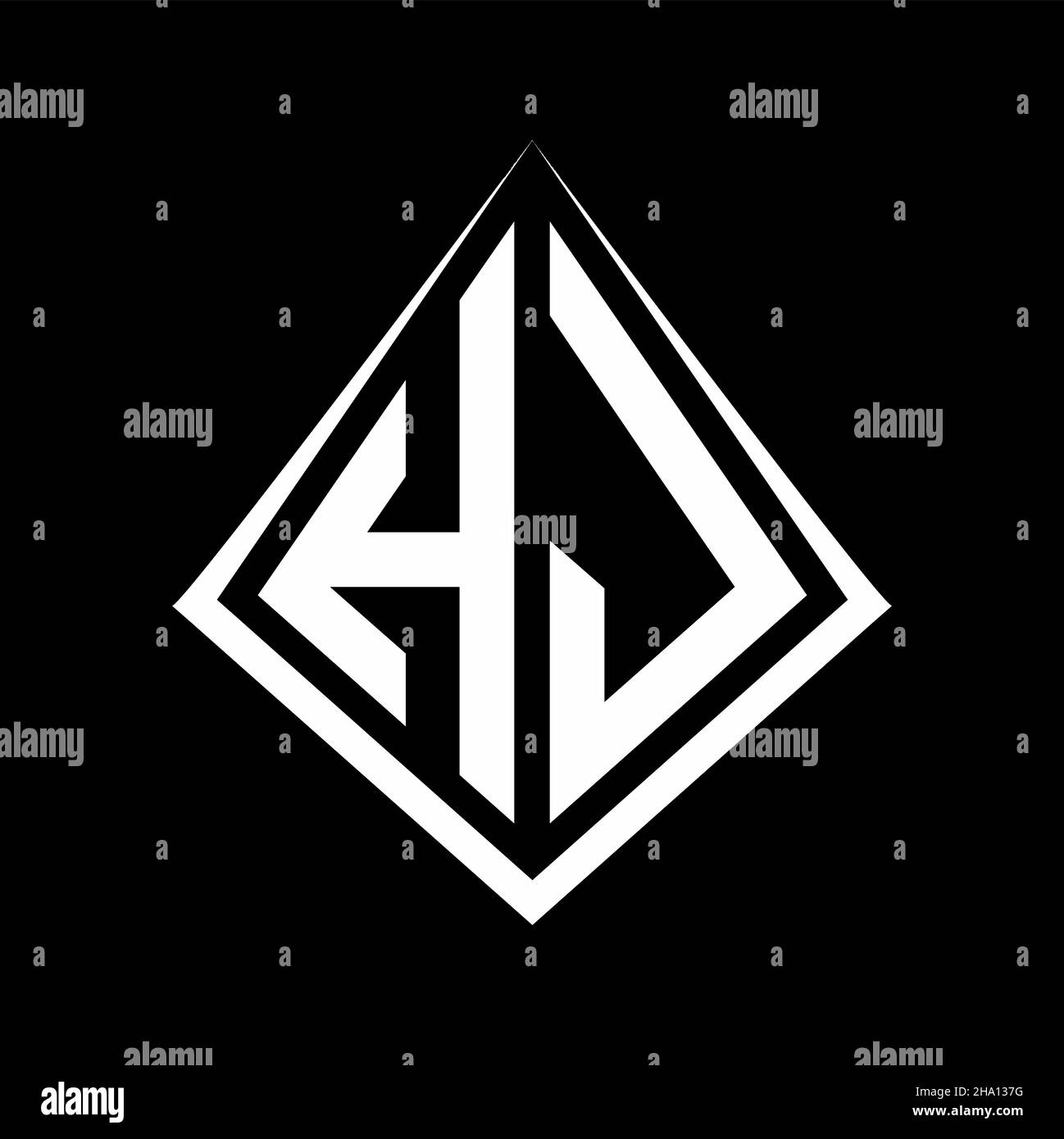 HJ logo letters monogram with prisma shape design template vector icon ...