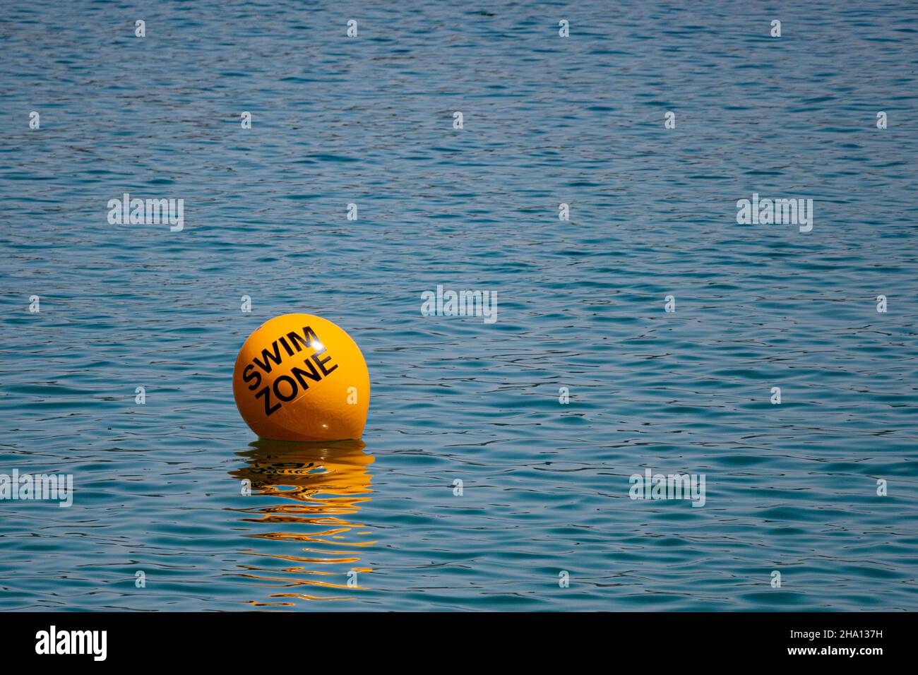 Swim Zone Buoy pictured off Looe Beach - Cornwall, UK Stock Photo - Alamy