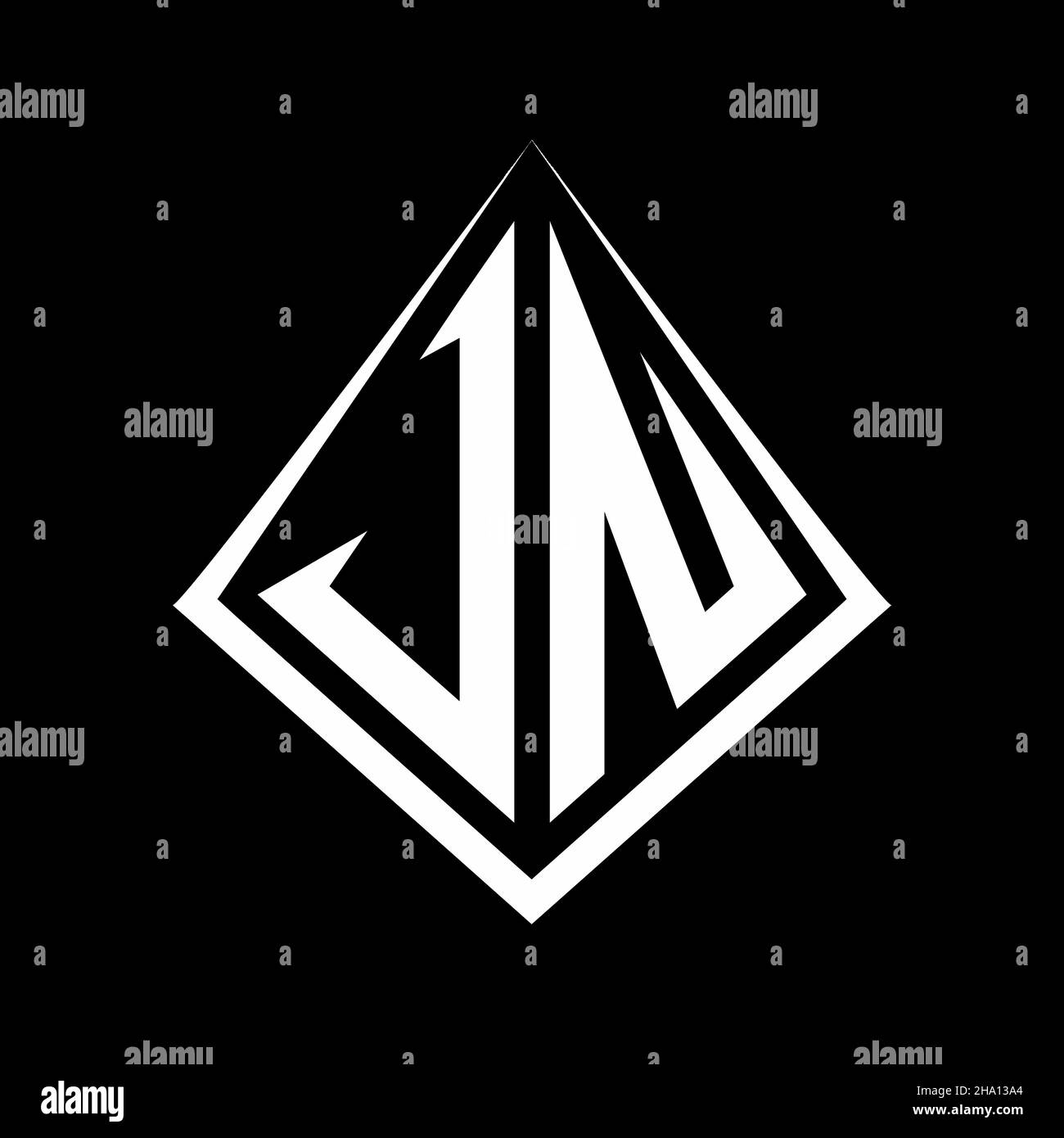 VN logo letters monogram with prisma shape design template vector icon ...