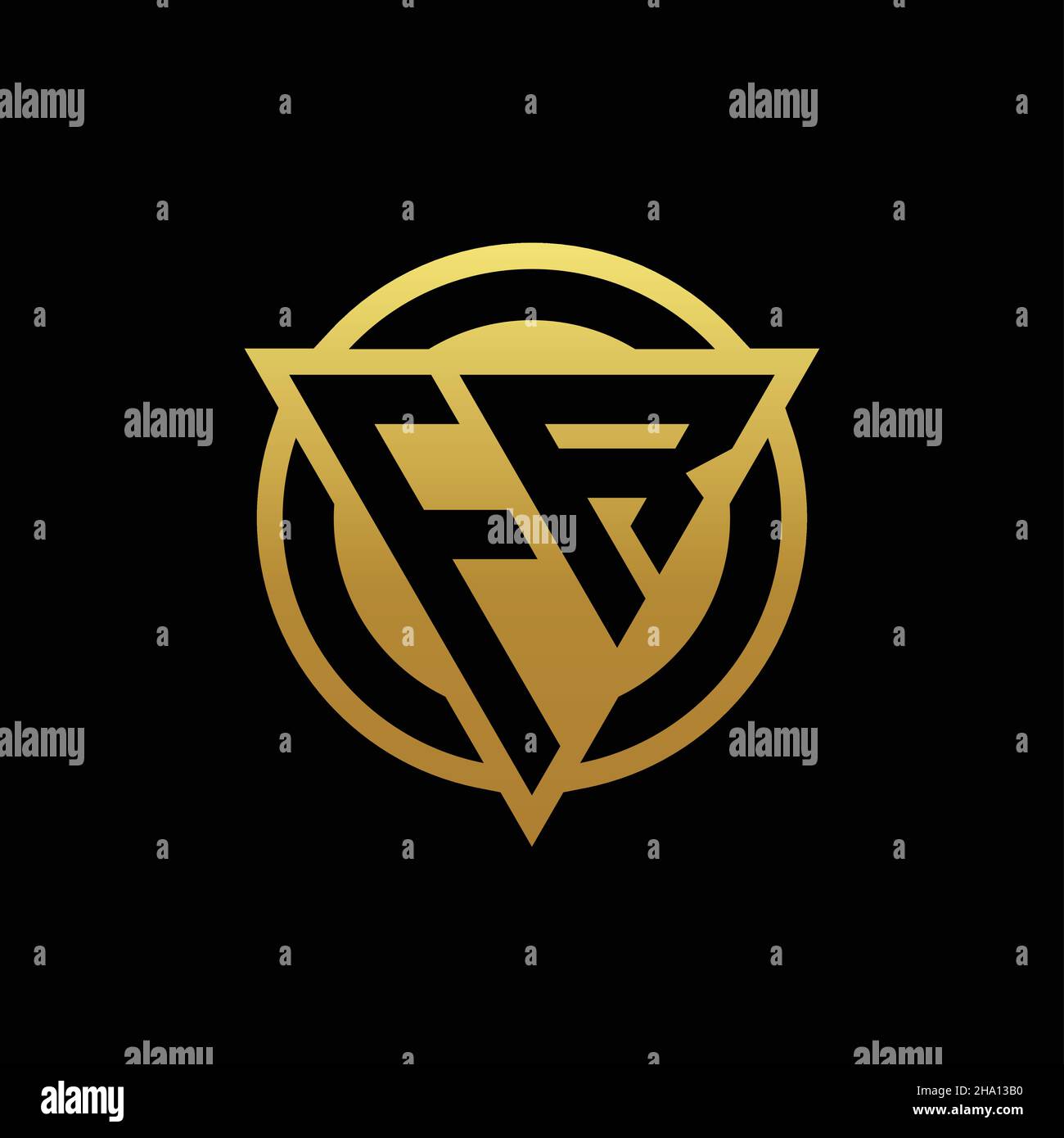 FR logo monogram with triangle shape and circle rounded style isolated ...