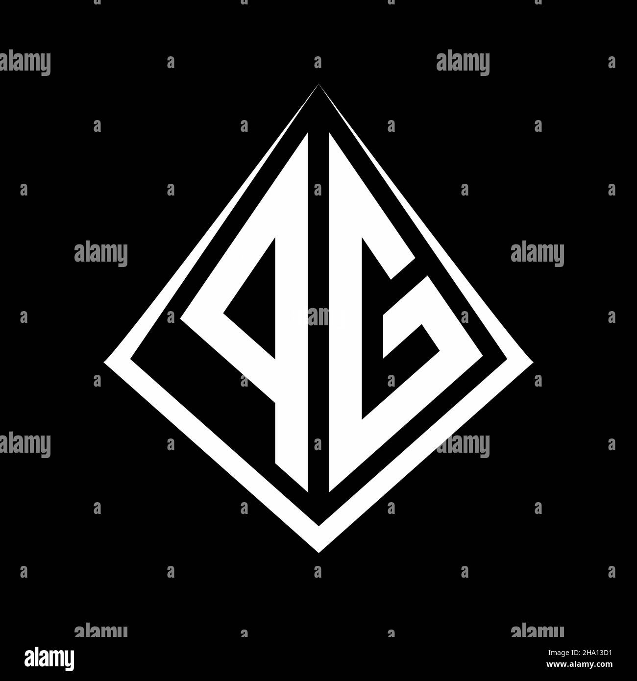 PG logo letters monogram with prisma shape design template vector icon ...