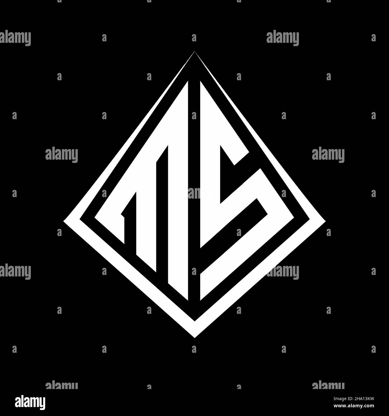 MS logo letters monogram with prisma shape design template vector icon ...