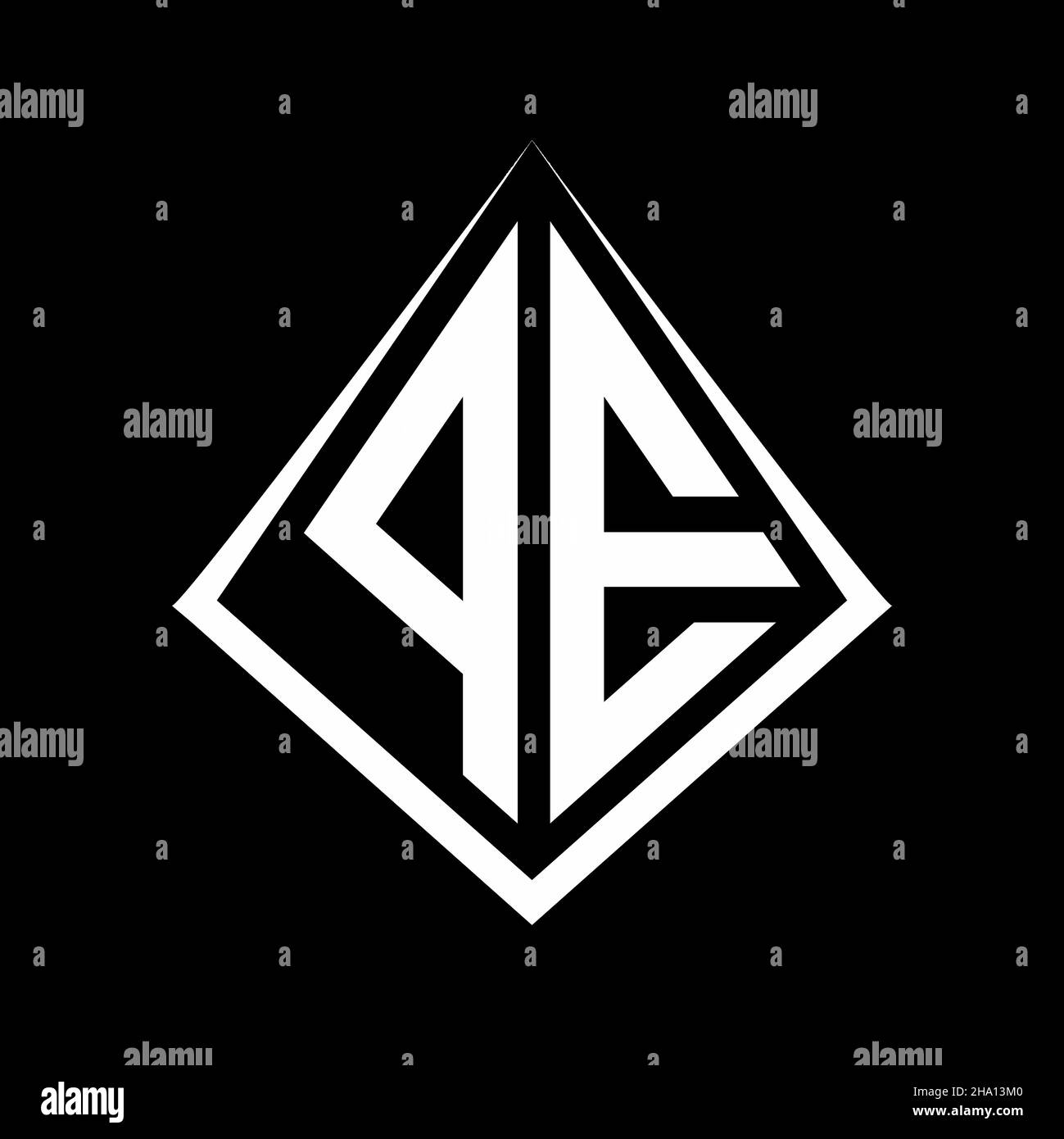 PE logo letters monogram with prisma shape design template vector icon ...