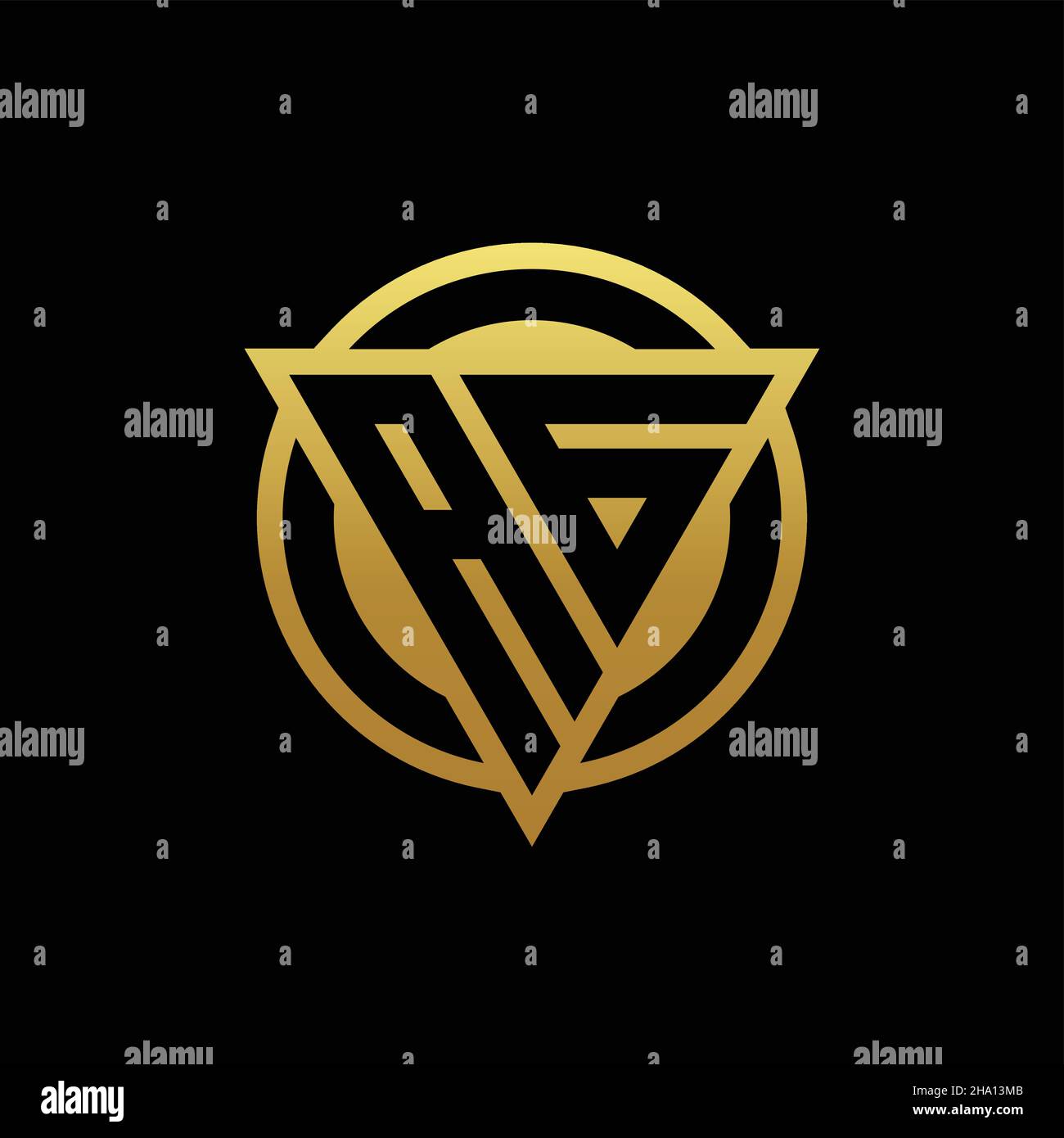AG logo monogram with triangle shape and circle rounded style isolated ...