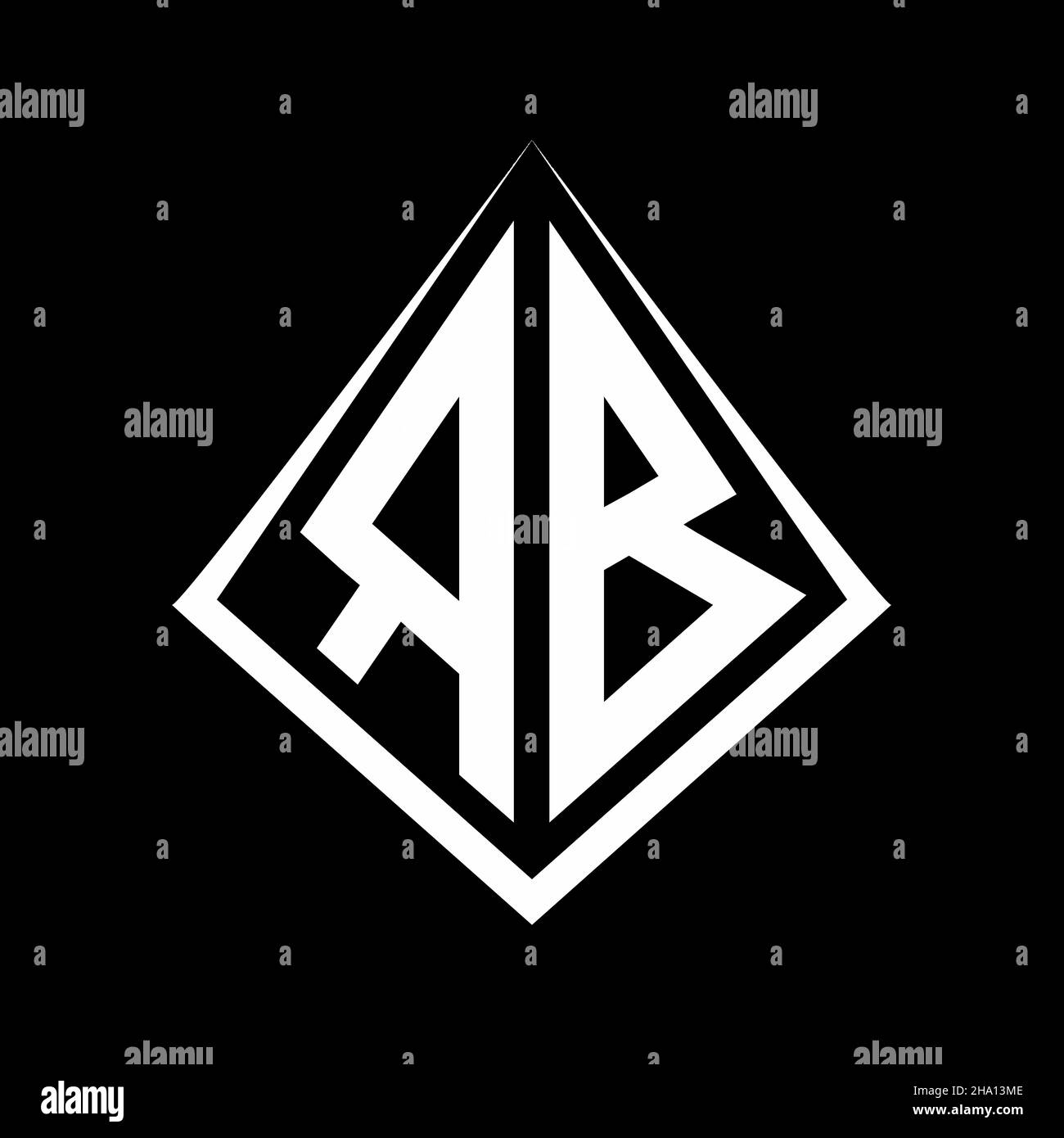 RB logo letters monogram with prisma shape design template vector icon ...