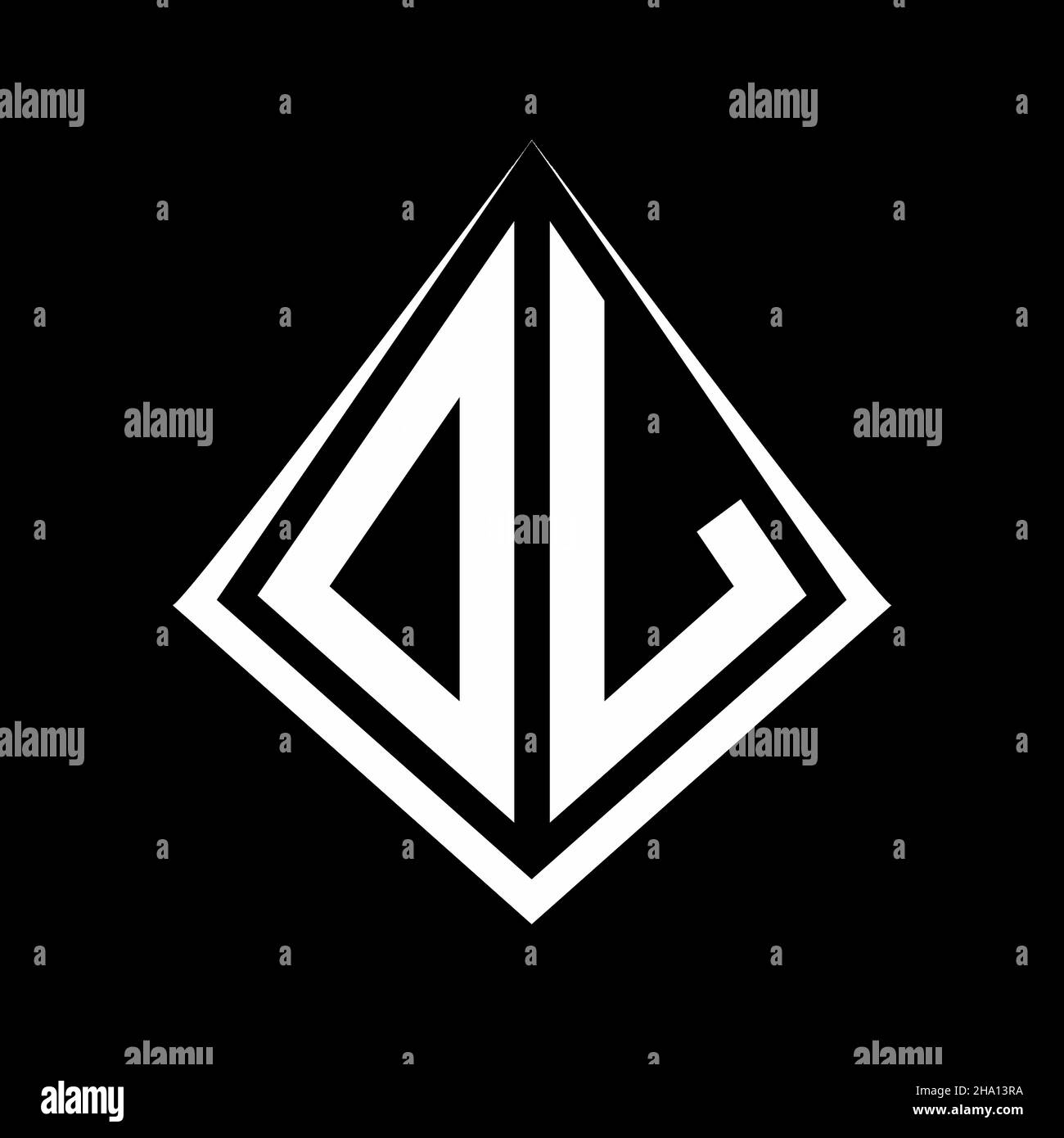 OL logo letters monogram with prisma shape design template vector icon ...