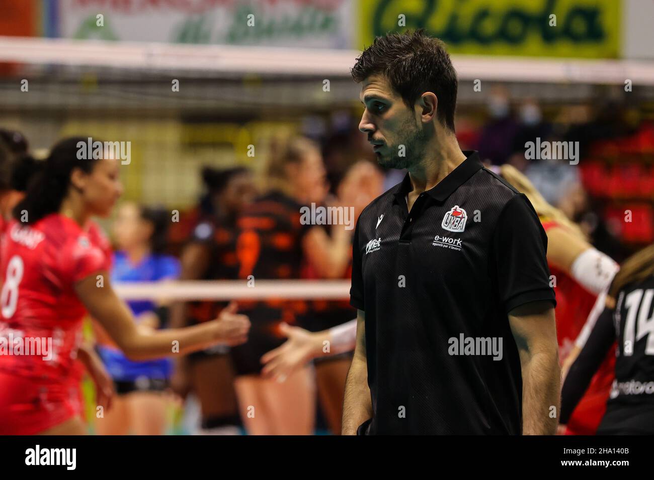 Marco Musso head coach of UYBA Unet E-Work Busto Arsizio looks on ...
