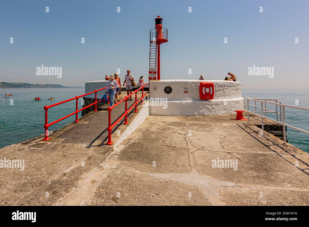 Looe 'Banjo' Pier - Looe, Cornwall, UK Stock Photo - Alamy