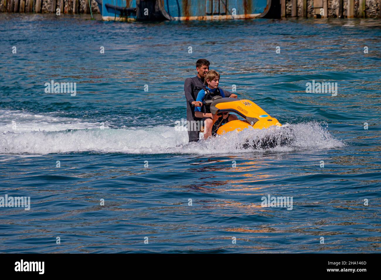 Cornwall jet ski hi-res stock photography and images - Alamy