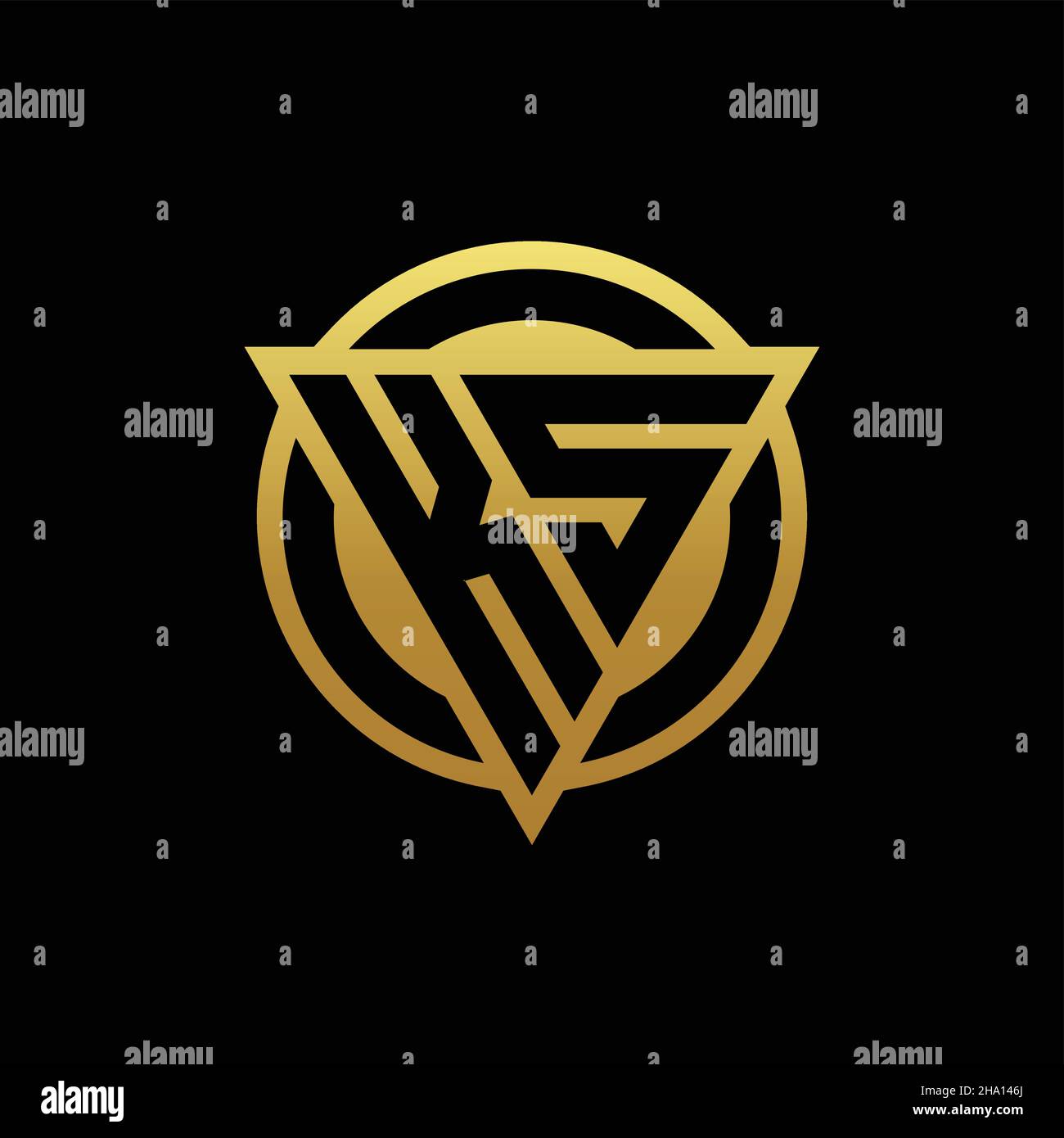 KS logo monogram with triangle shape and circle rounded style isolated ...