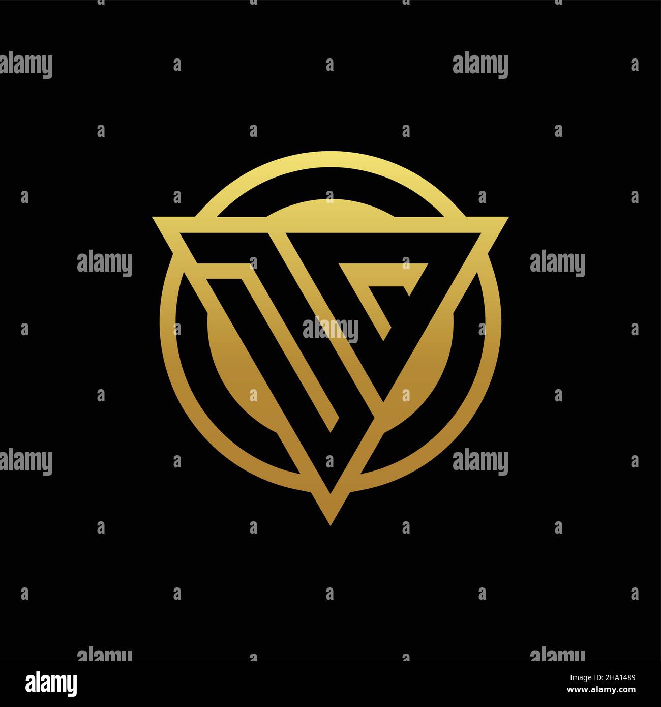 DQ logo monogram with triangle shape and circle rounded style isolated ...