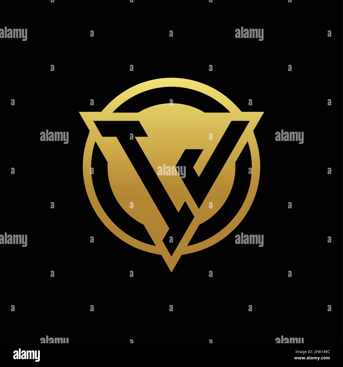 IJ logo monogram with triangle shape and circle rounded style isolated ...