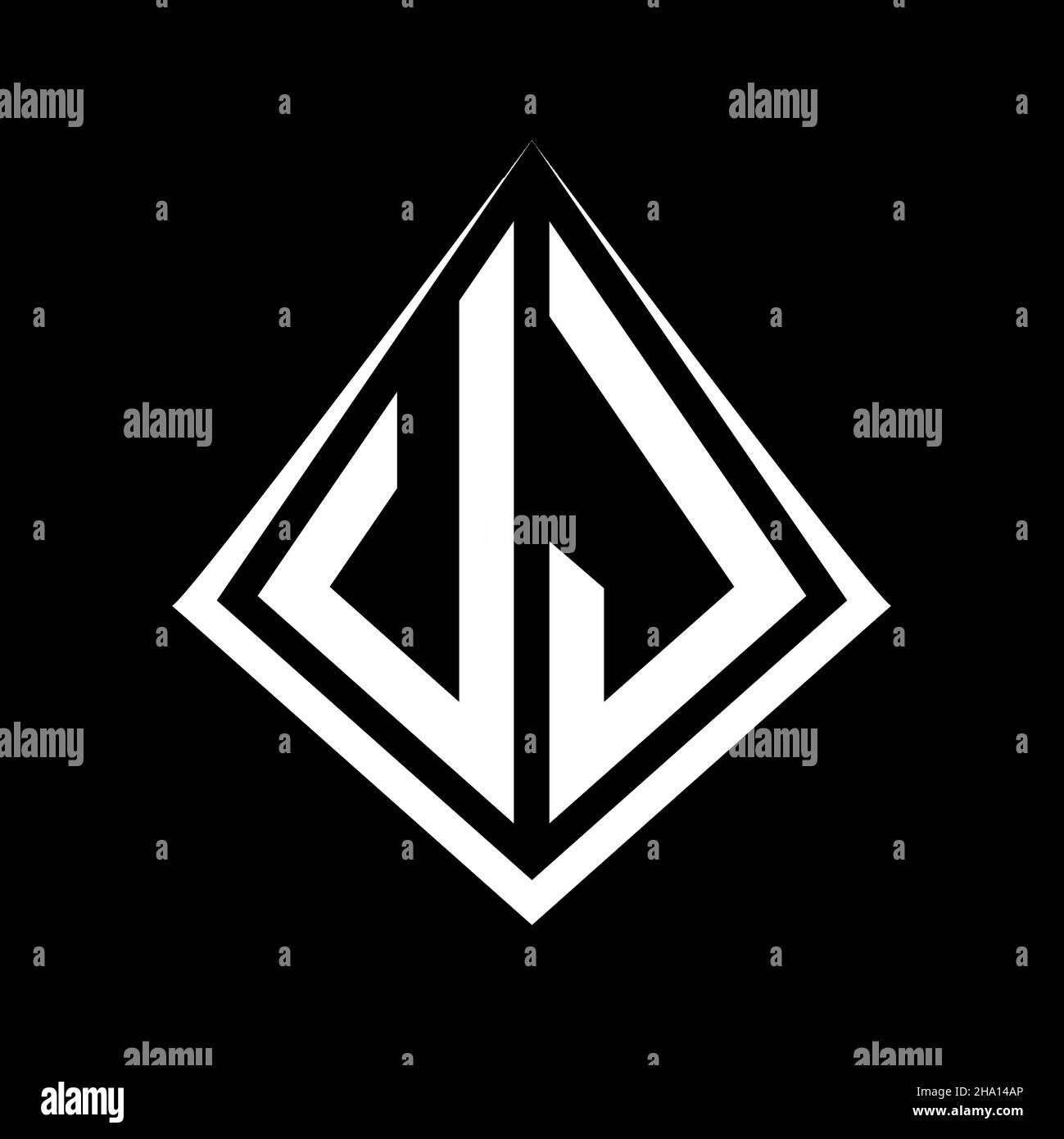 UJ logo letters monogram with prisma shape design template vector icon ...