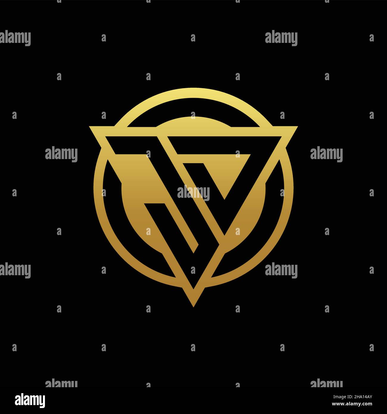 JD logo monogram with triangle shape and circle rounded style isolated ...