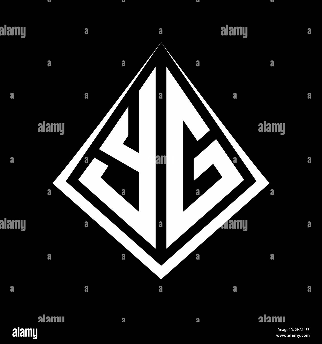 YG logo letters monogram with prisma shape design template vector icon ...