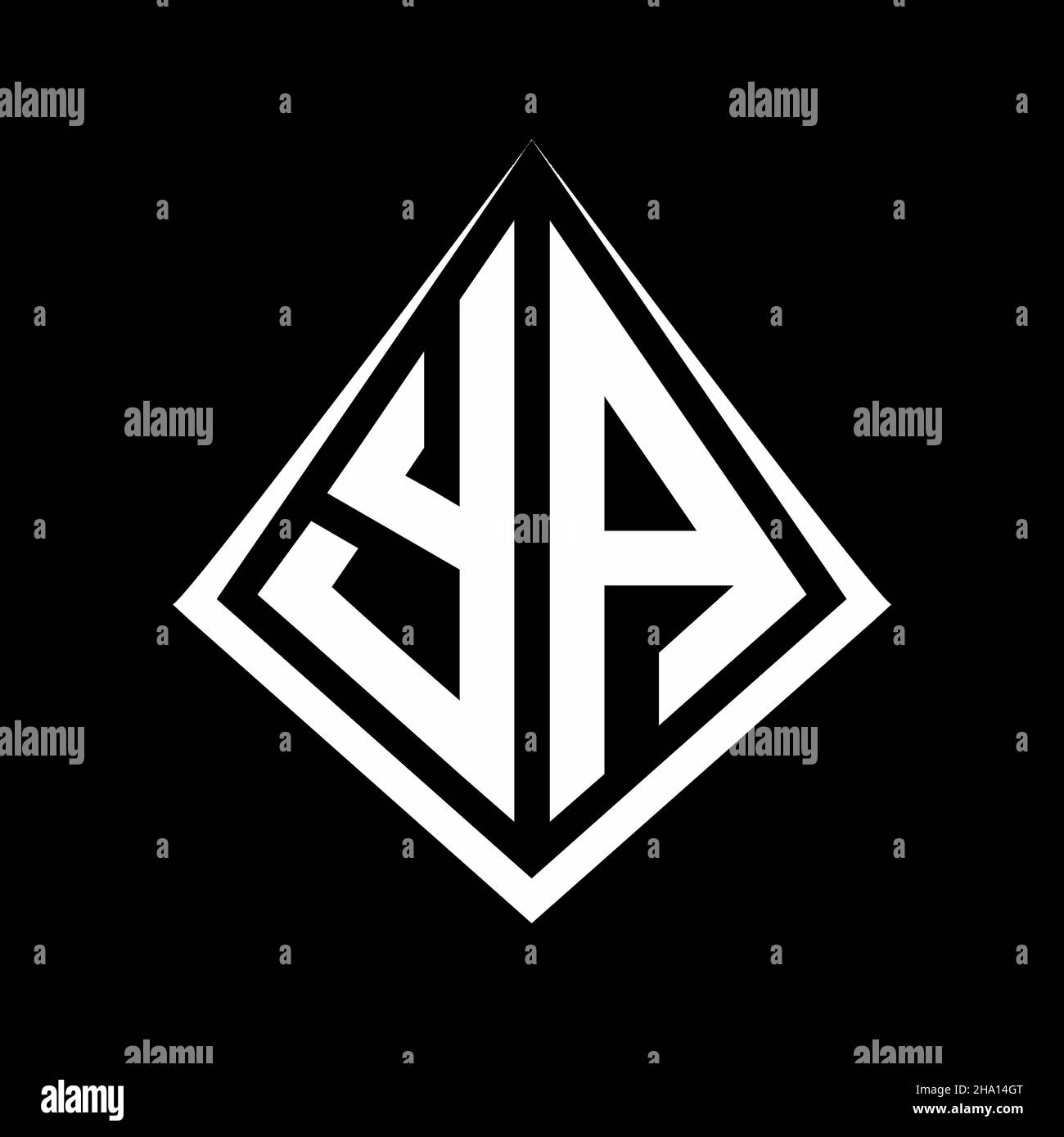 YA logo letters monogram with prisma shape design template vector icon ...