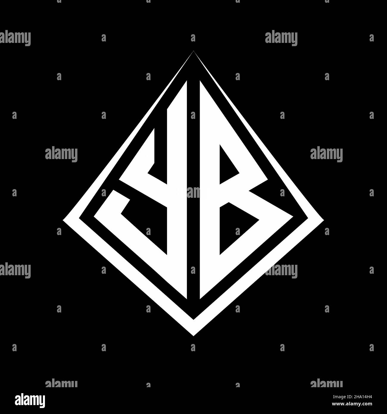 YB logo letters monogram with prisma shape design template vector icon ...