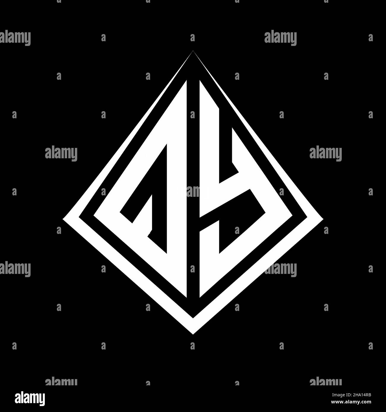 QY logo letters monogram with prisma shape design template vector icon ...