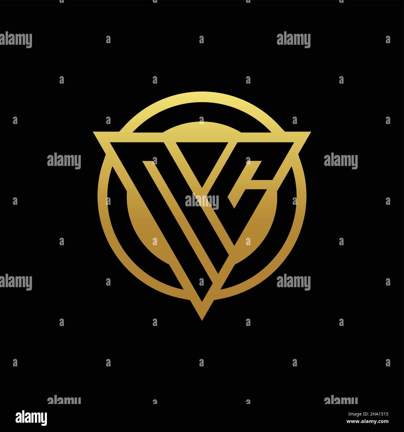 NC logo monogram with triangle shape and circle rounded style isolated ...